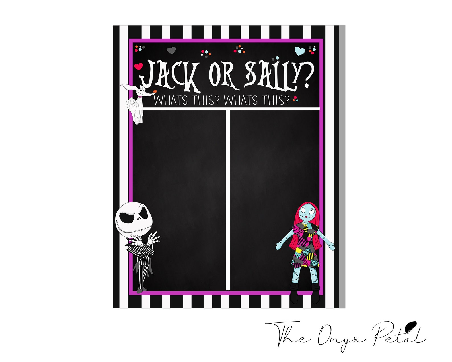 Jack Or Sally Gender Reveal Bundle Gender Reveal Decor Cast Etsy