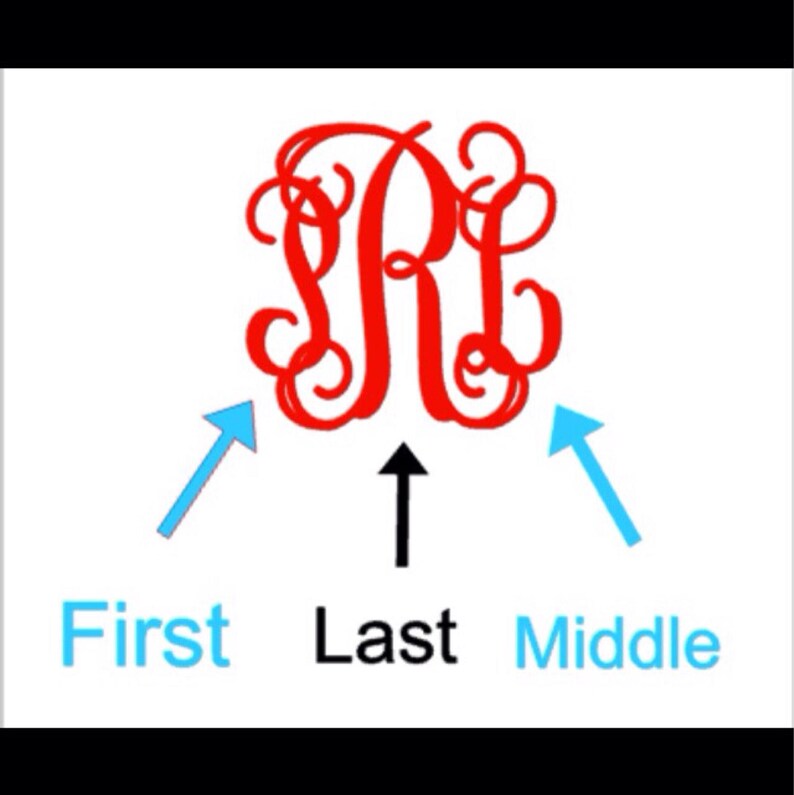 Round Monogram, Vinyl Monogram, Vinyl Decal, Monogram, Decal, Vinyl ...