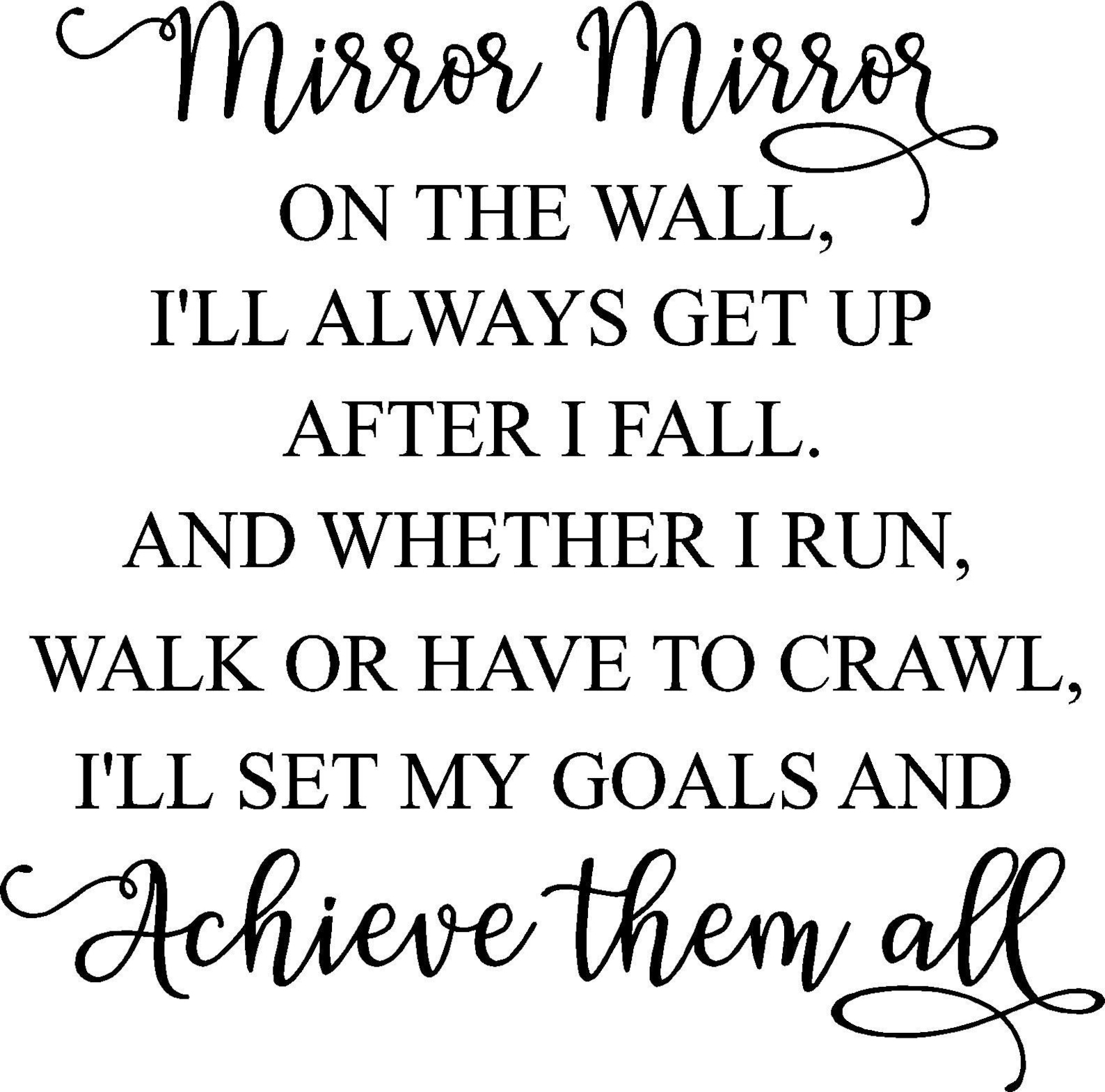 Mirror Mirror on the Wall I'll Always Get up After I Fall - Etsy