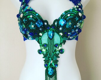 Peacock Rave Bra | Etsy