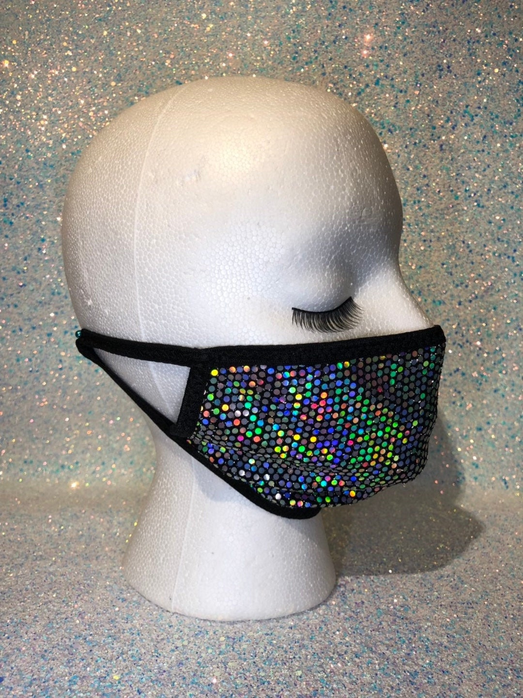 Holographic Sequin Dots Face Mask Face Mask Facemask Adult Women ...