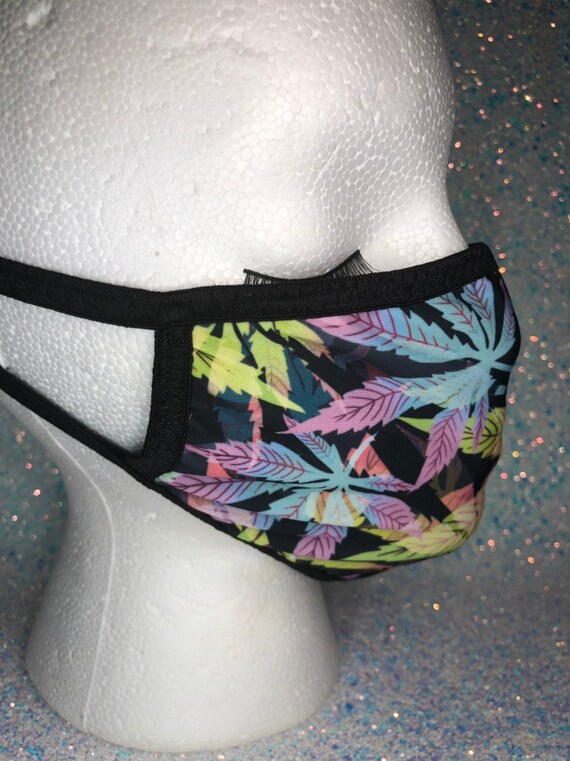 Marijuana Leaves Face Mask WASHABLE REUSABLE Dispensary Cute - Etsy