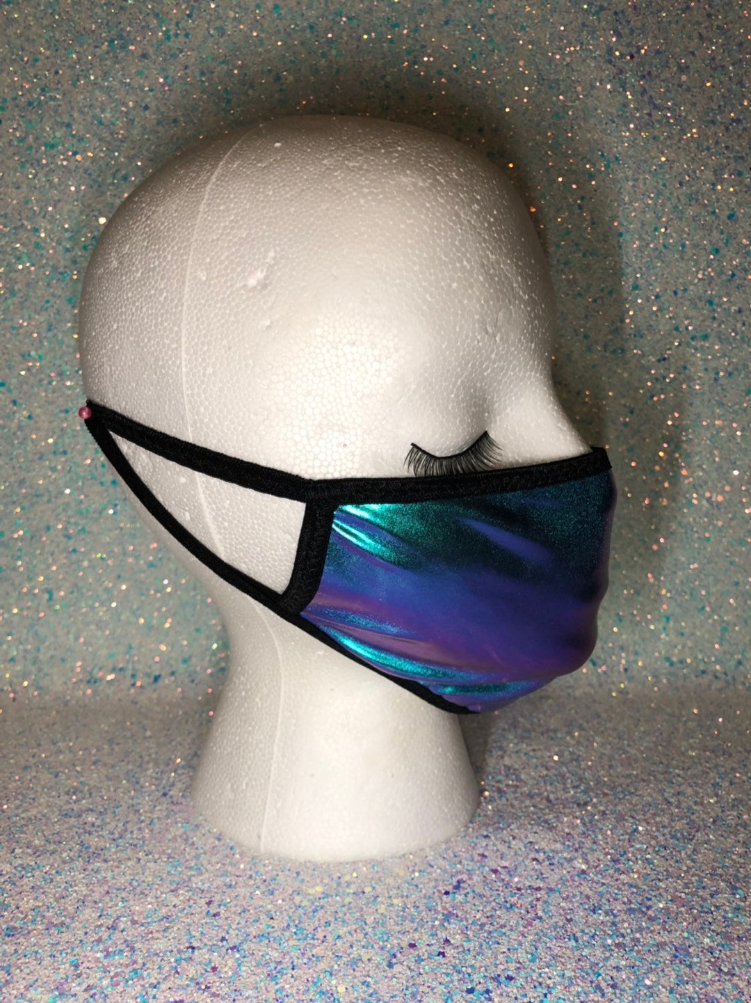 Dark Holographic Face Mask | WASHABLE, REUSABLE Face Mask Facemask ...
