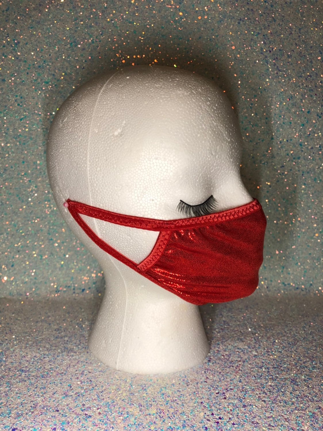 Shiny Red Face Mask WASHABLE REUSABLE Face Mask Facemask - Etsy