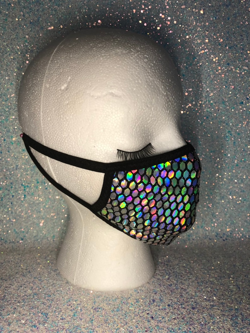 Holographic Honeycomb Face Mask WASHABLE REUSABLE Holographic | Etsy