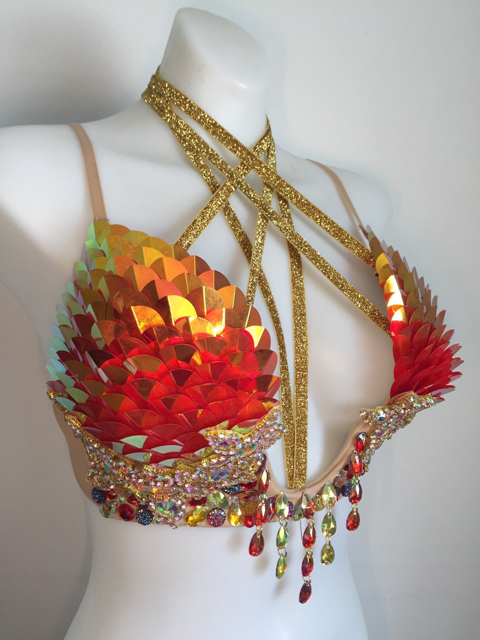 CUSTOM SIZE Phoenix Fire Queen bra plunge bra top adult sexy | Etsy