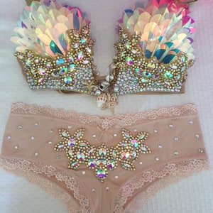 CUSTOM SIZE- Mermaid Queen Bra | EDC Rave Bra Dance Outfit Costume ...