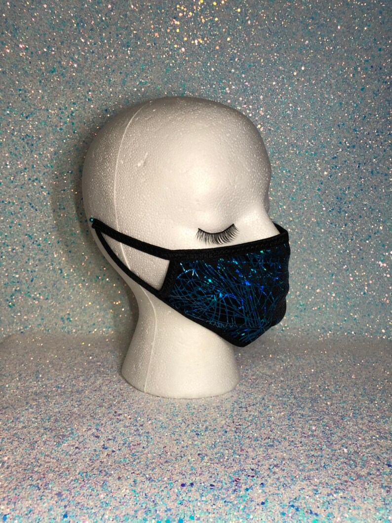 Metallic Blue Vines Face Mask | WASHABLE, REUSABLE Face Mask Facemask ...