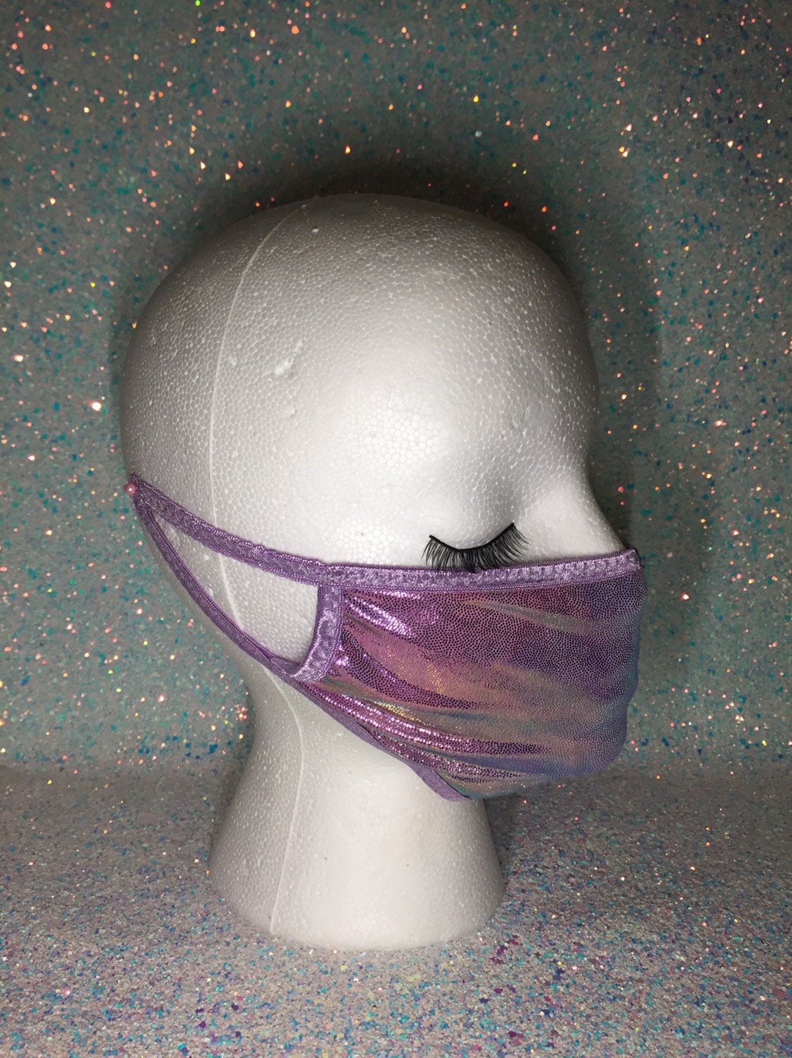 Holographic Cotton Candy Face Mask Dust Mask Facemask Nail | Etsy