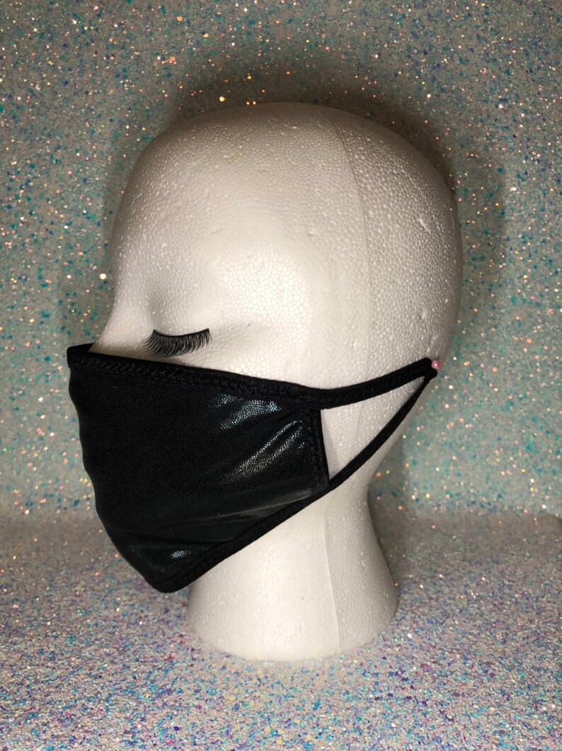 Shiny Black Face Mask WASHABLE REUSABLE Face Mask Facemask - Etsy