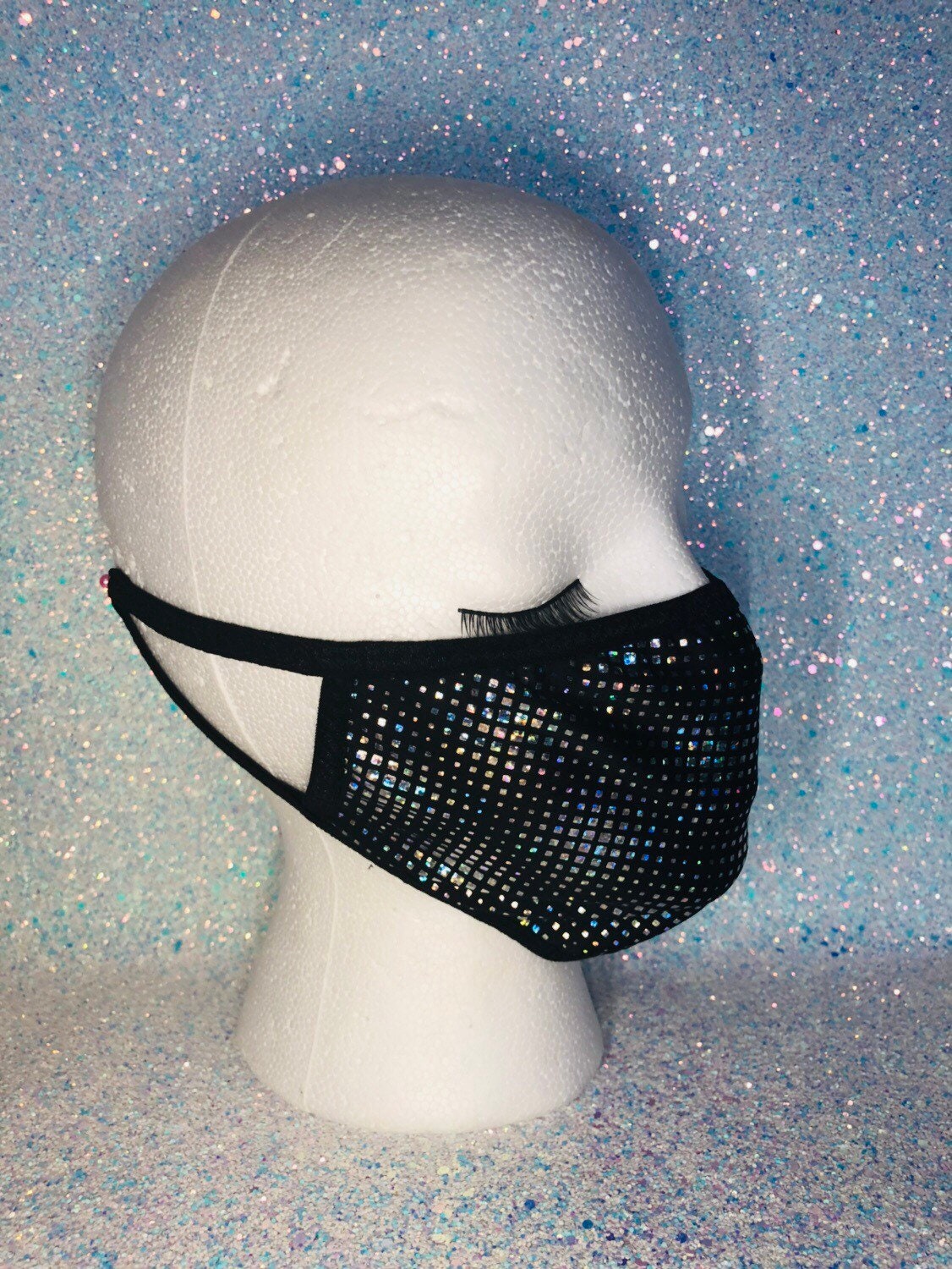 Holographic AB Squares Face Mask WASHABLE REUSABLE face - Etsy.de