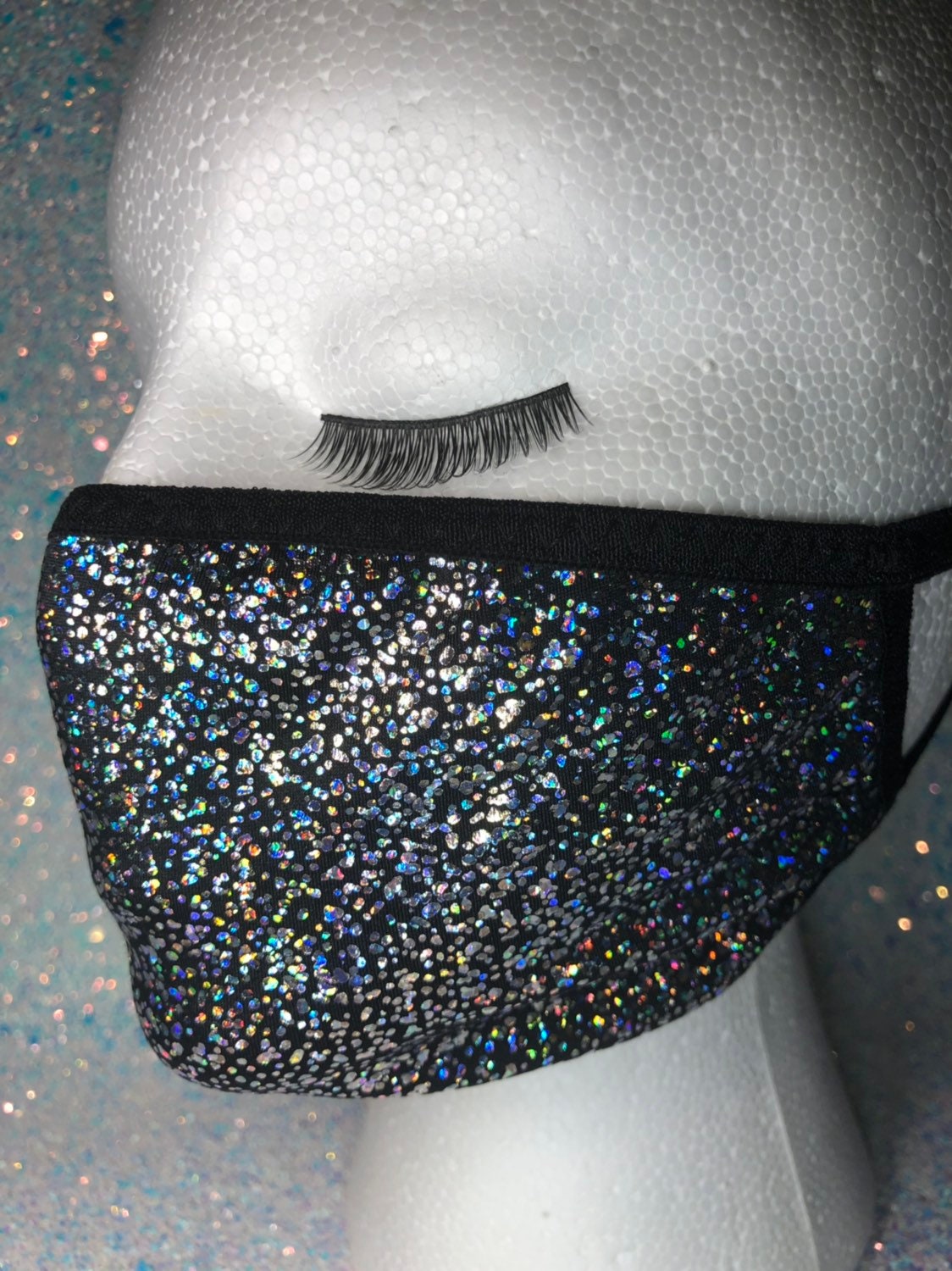 Holographic Gray Multicolored Dots Face Mask WASHABLE - Etsy