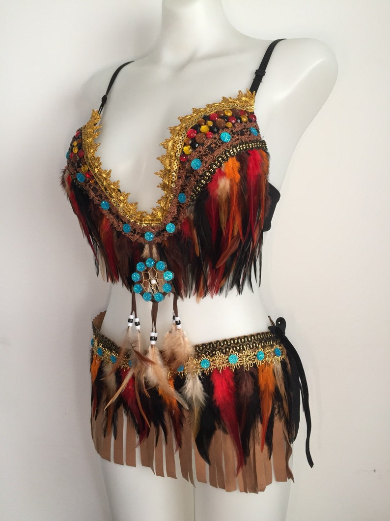 CUSTOM SIZE- Native Indian Outfit | EDC Rave Adult Costume Sexy Rave ...