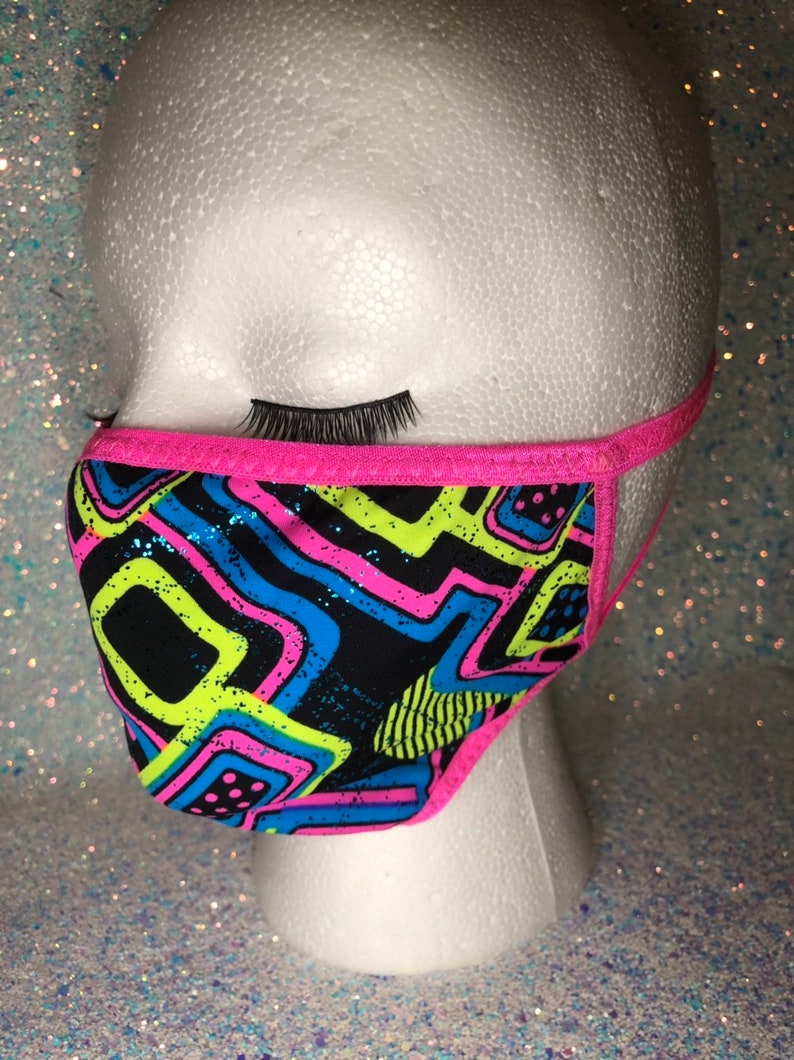 Neon Game World Face Mask WASHABLE REUSABLE Holographic Cute - Etsy