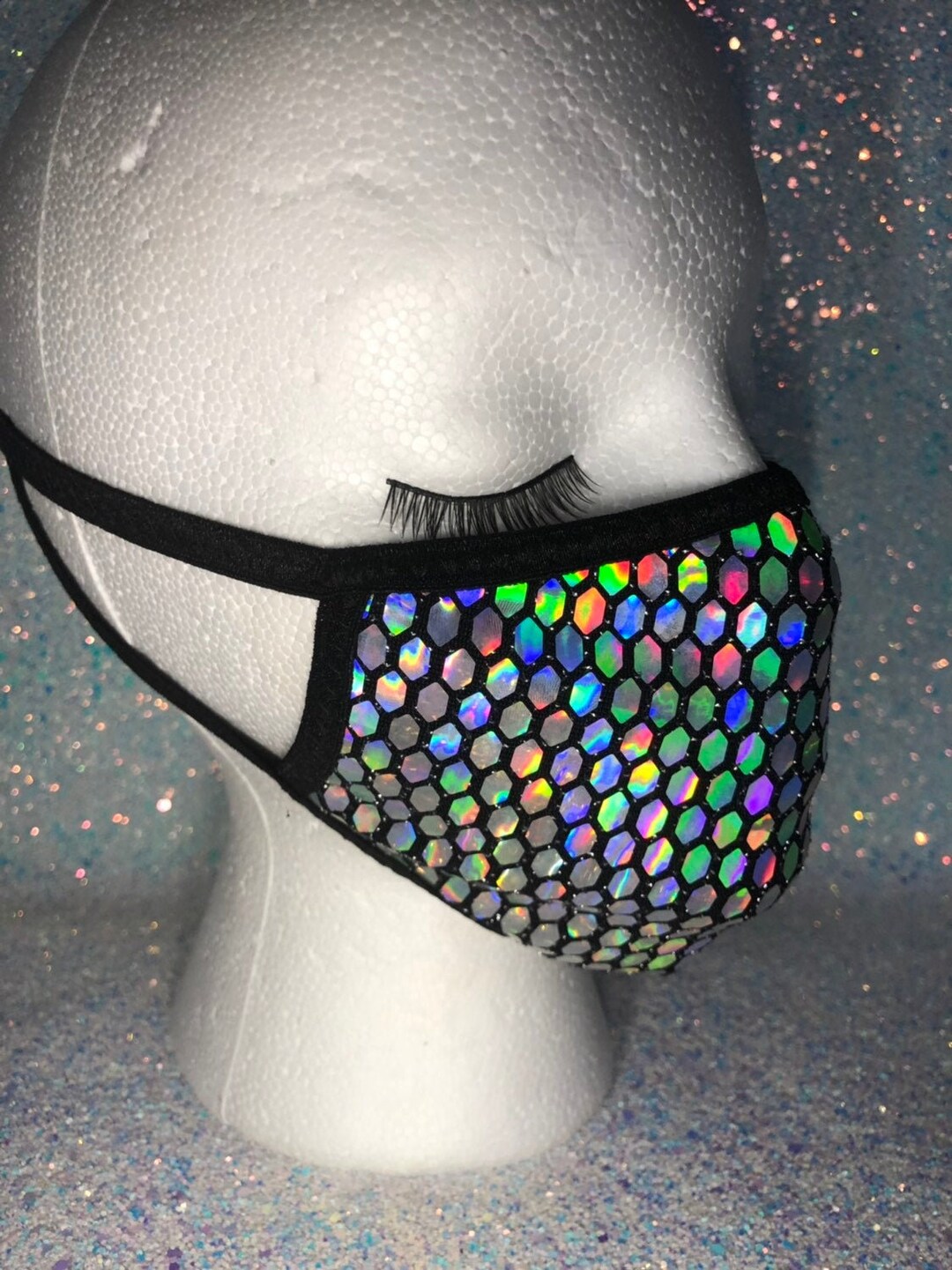Holographic Honeycomb Face Mask |WASHABLE REUSABLE Holographic Cute ...