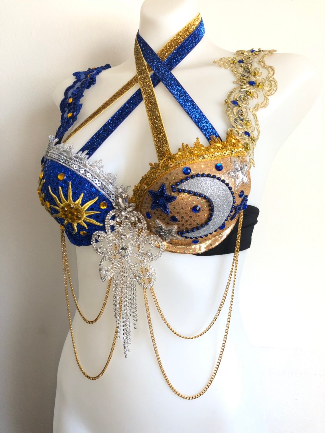 CUSTOM SIZE Sun and Moon made to Order EDC Rave Bra Rave | Etsy