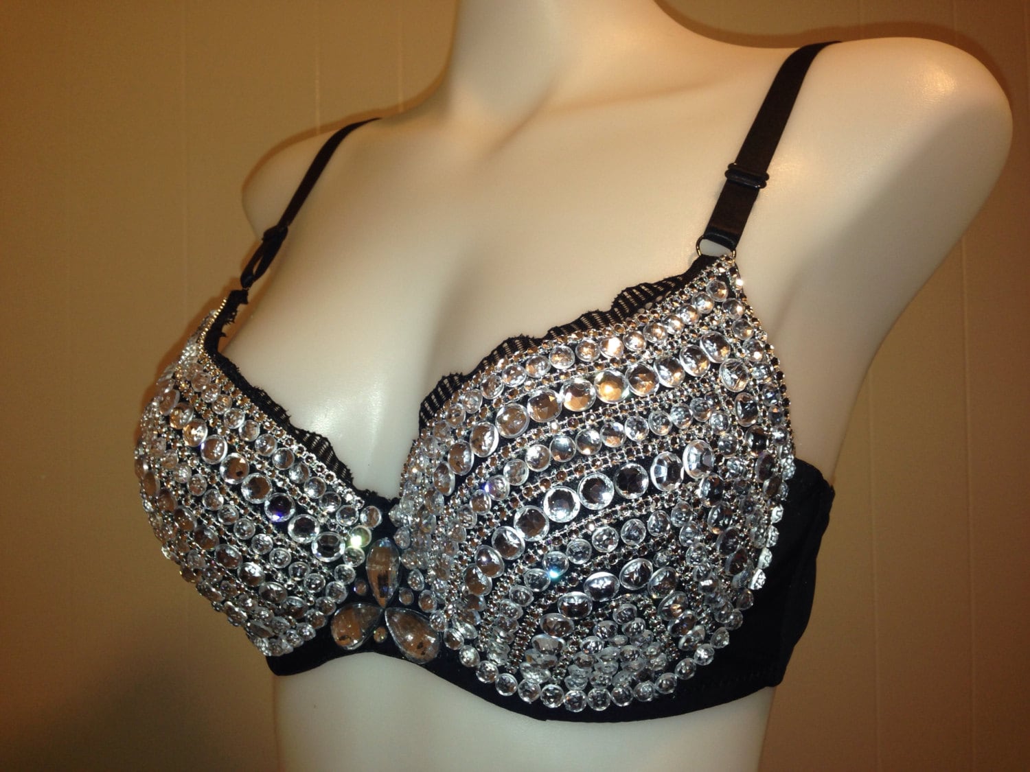 CUSTOM SIZE Glam Diamond Bra made to Order in Your Size | Etsy