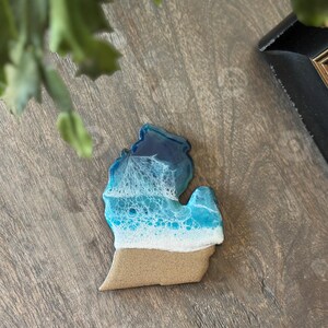 Michigan Ocean Resin Magnet Resin Wave Lower Peninsula Michigan State ...