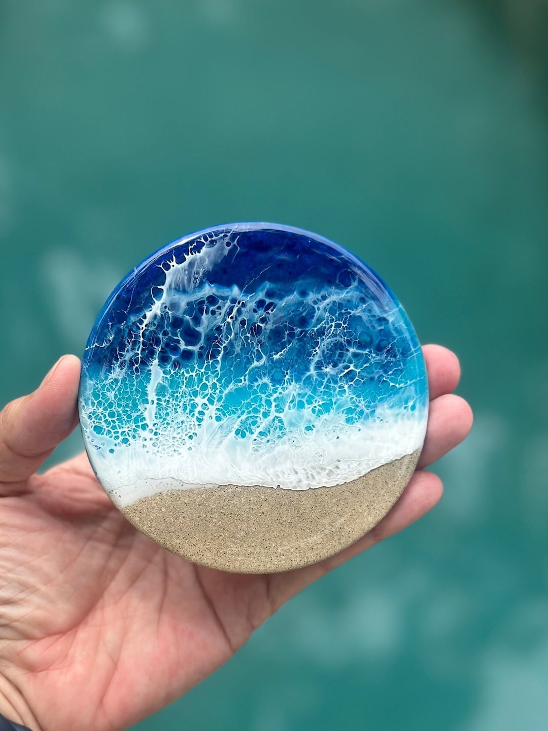 Ocean Resin Wave Coaster: Coastal Beach Decor - Nautical Gift - Etsy