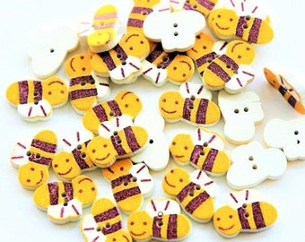 Bee buttons | Etsy