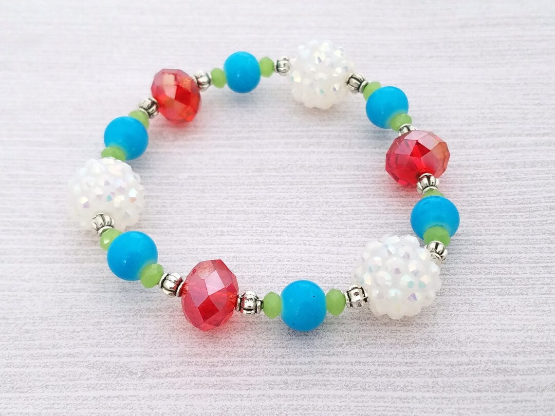 Colorful Bracelet Beaded Bracelet Fun Jewelry Stretch Elastic Present ...