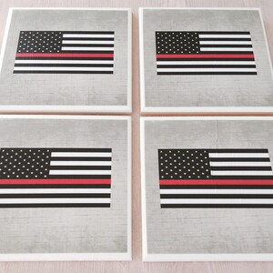 Red Line Flag Magnets Fire Fighter Flag Firefighter Flag Fire ...