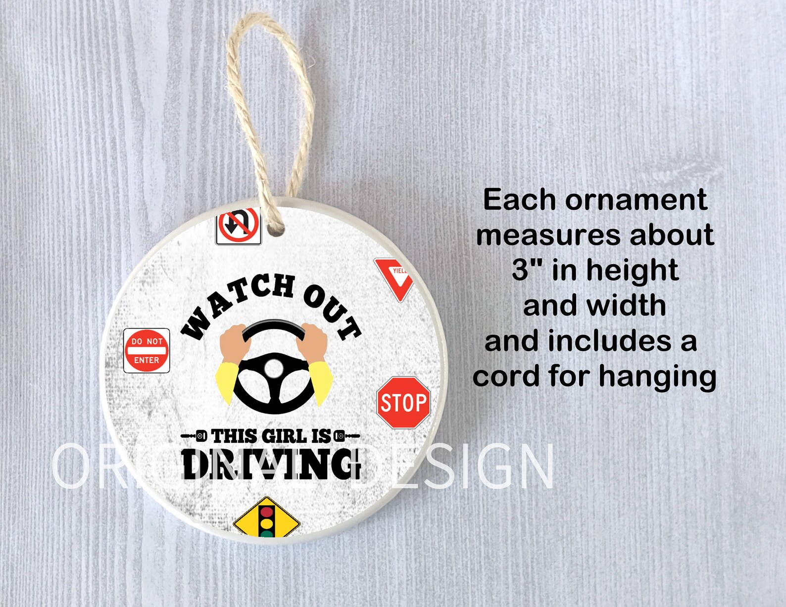 Funny New Driver Ornament - Watch Out This Girl is Driving Gift ...