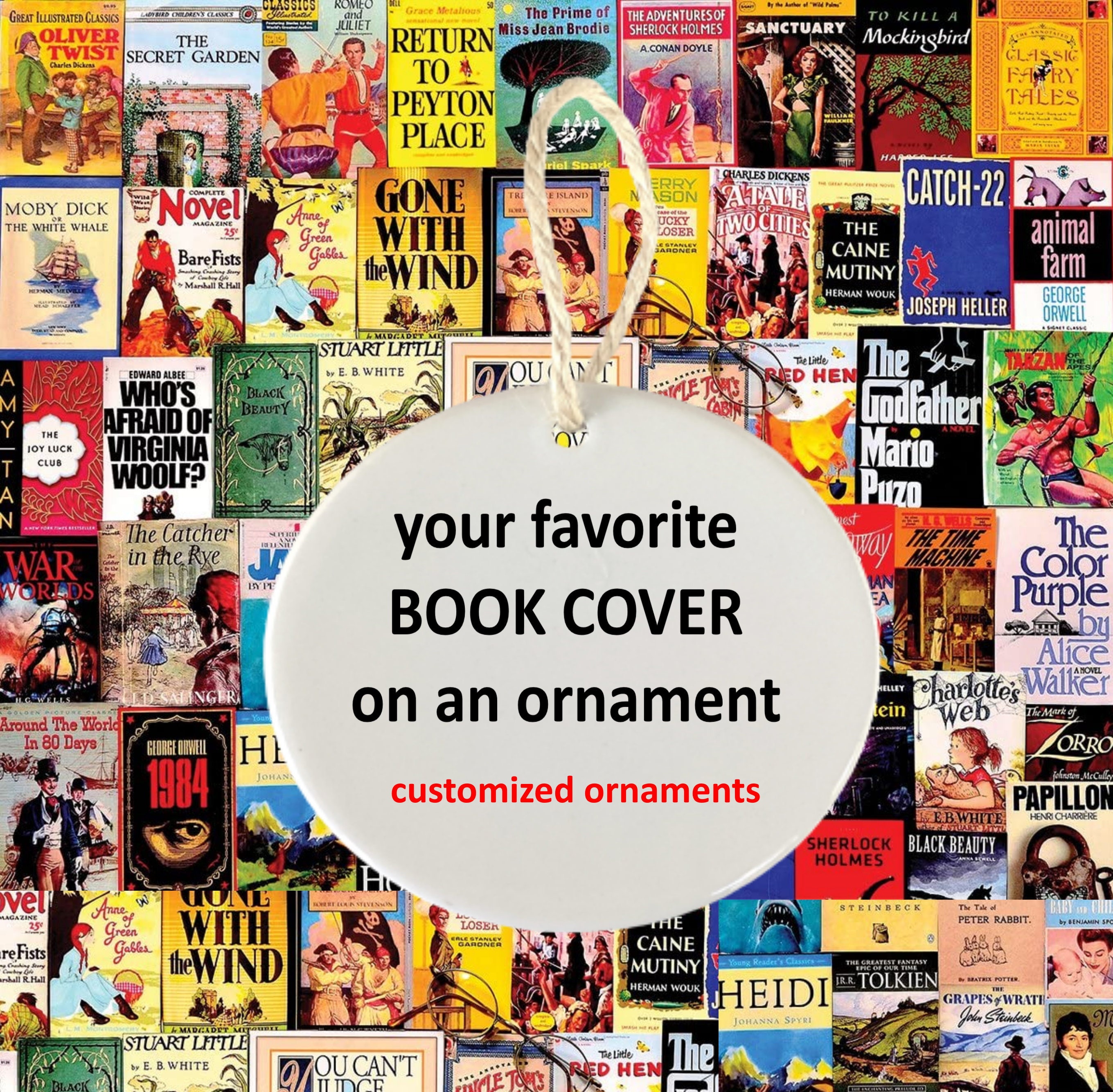 Book Cover Gift Ornament Favorite Customized Novels Literature | Etsy