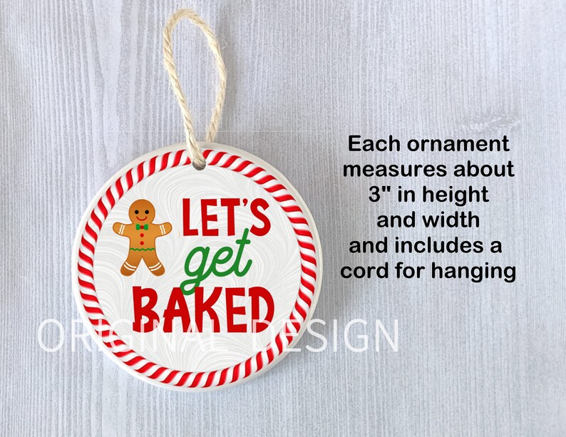 Funny Ornament Let's Get Baked Gingerbread Man Holiday - Etsy