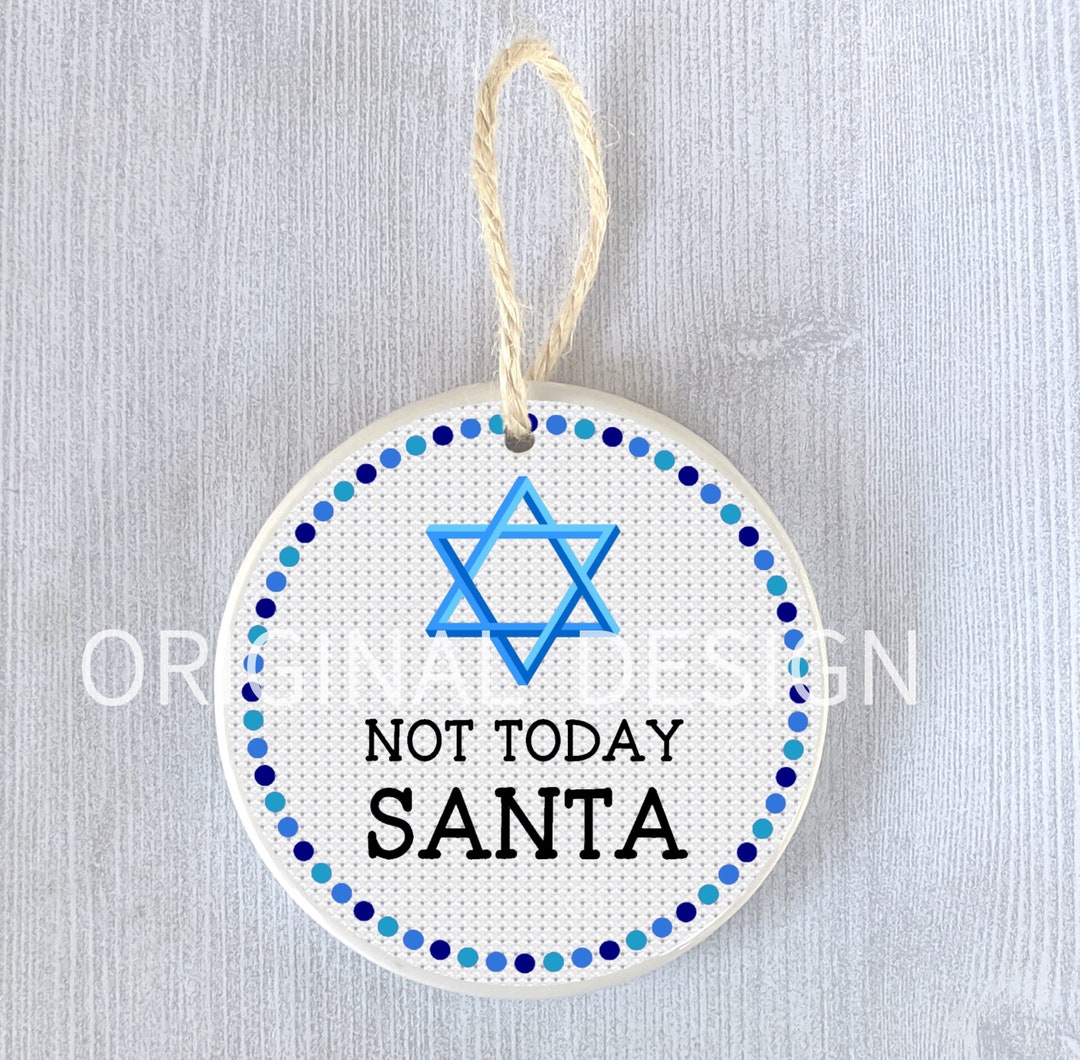 Funny Jewish Ornaments Santa Joke Hanukkah Gift Chanukah Funny Ornament ...