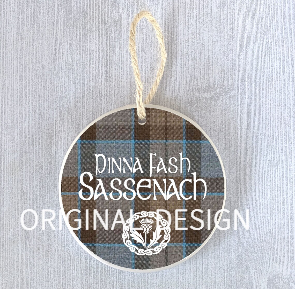 Personalized Scottish Tartan Ornament - Dinna Fash Sassenach Gift ...
