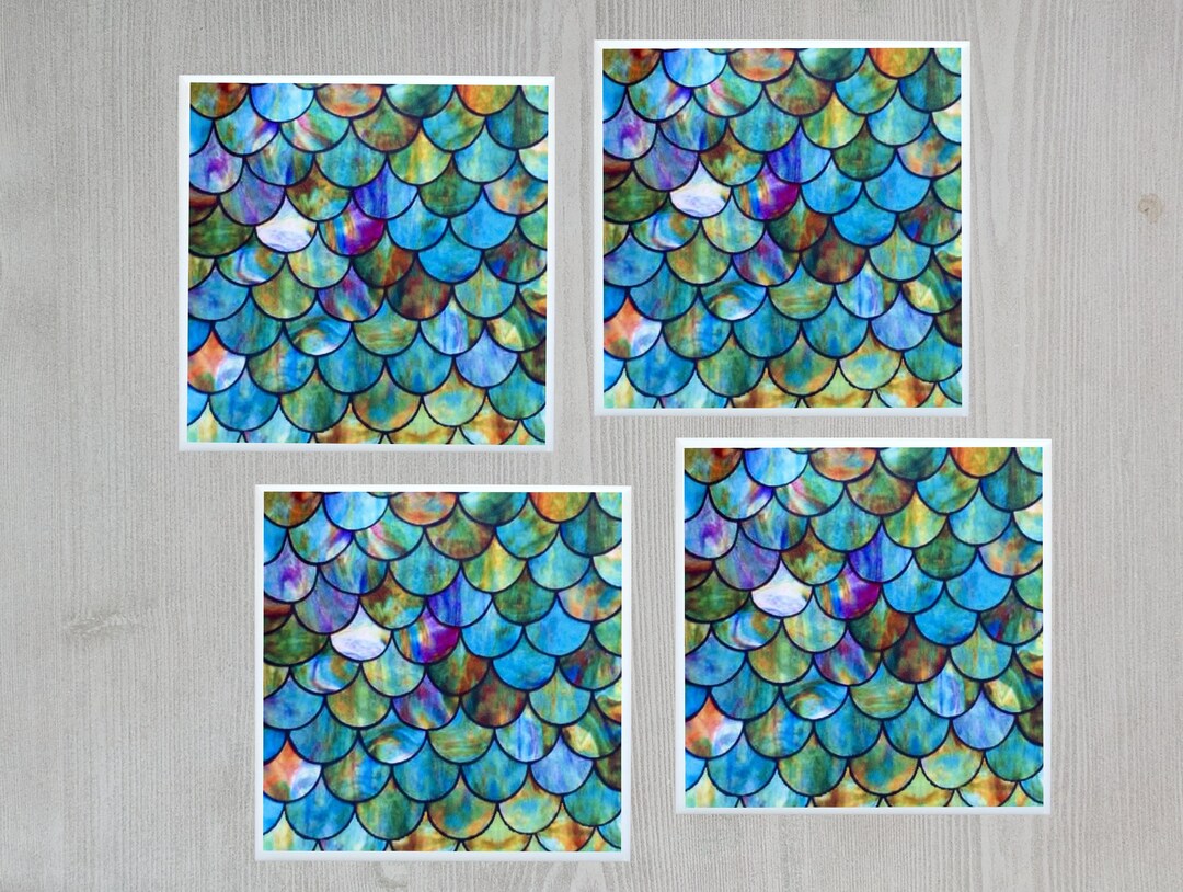 Mermaid Coasters Magnets Mermaid Scale Tile Coasters Mermaids Mermaid ...