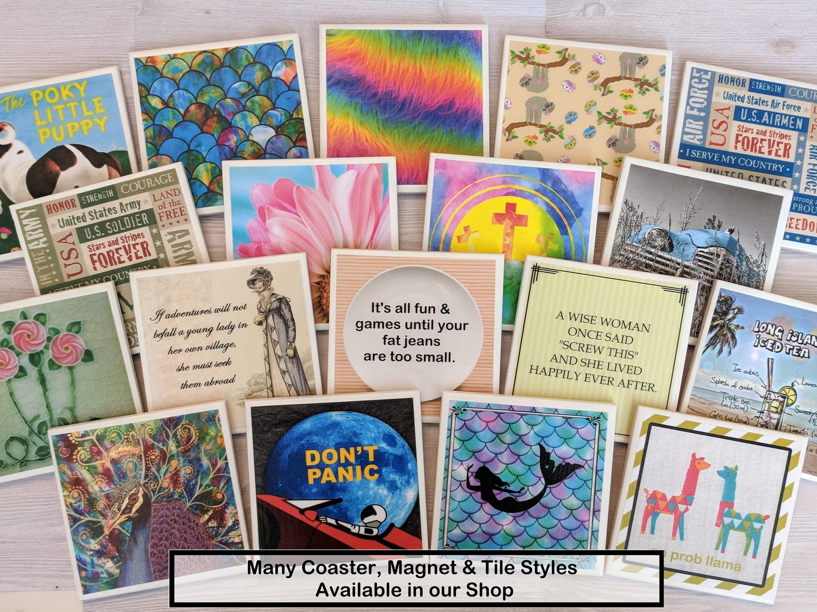 Sawdust is Man Glitter Tile Coaster Set Magnets Funny Gift for Guy ...