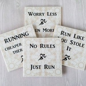Running Coasters Magnets Running Tile Coasters Gift for Runner Gift for ...