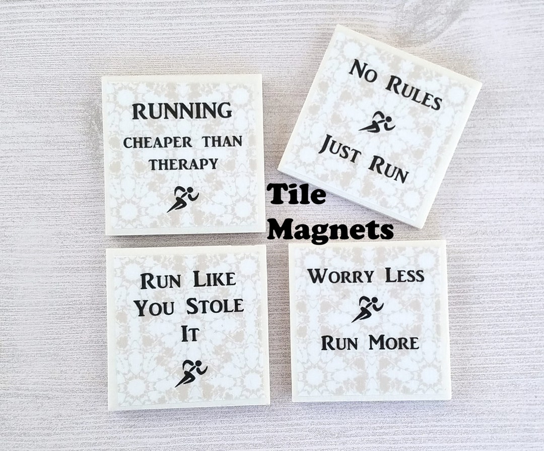 Running Magnets Running Tile Magnets Gift for Runner Gift for Running ...