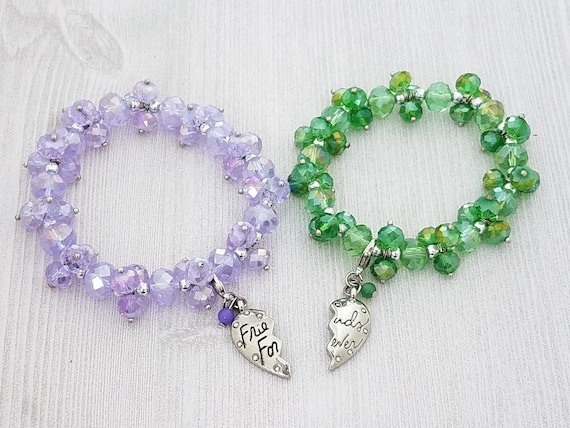 Friendship Bracelet Set Two Best Friends Forever Charm - Etsy