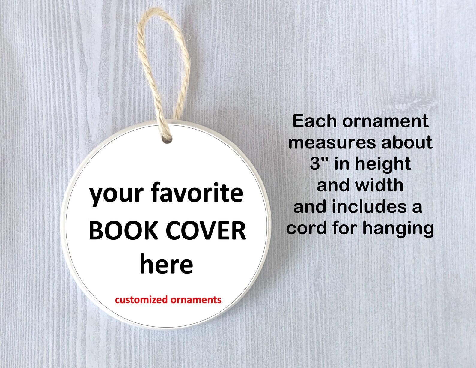 Book Cover Gift Ornament Favorite Customized Novels Literature | Etsy