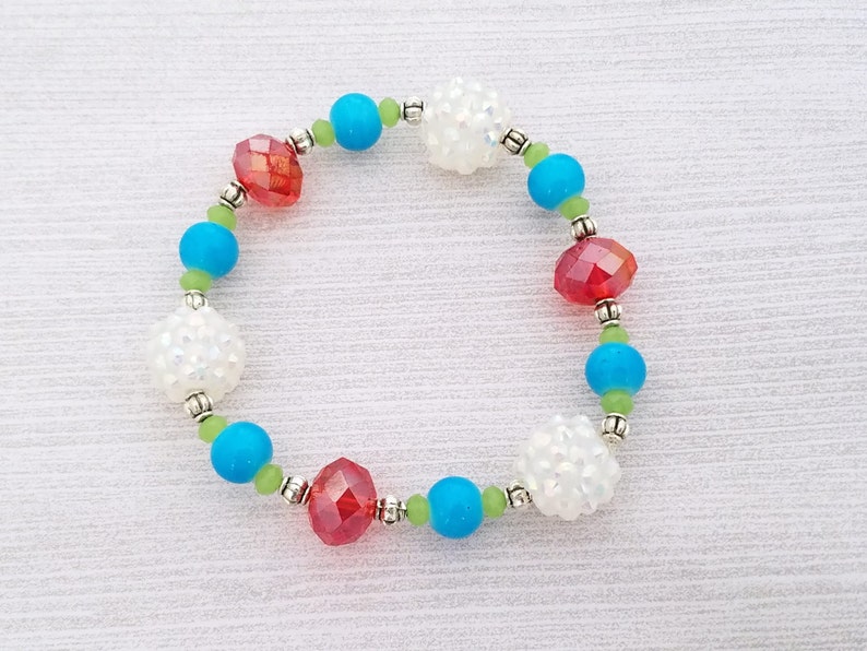 Colorful Bracelet Beaded Bracelet Fun Jewelry Stretch Elastic | Etsy