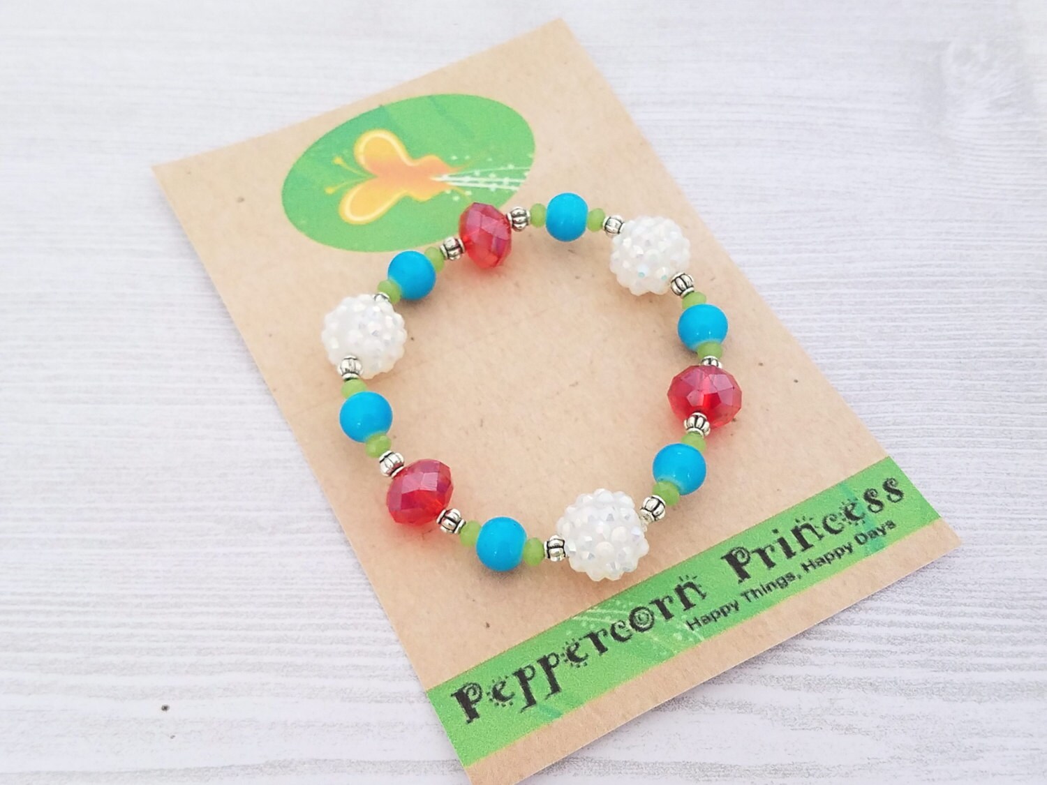 Colorful Bracelet Beaded Bracelet Fun Jewelry Stretch Elastic Present ...