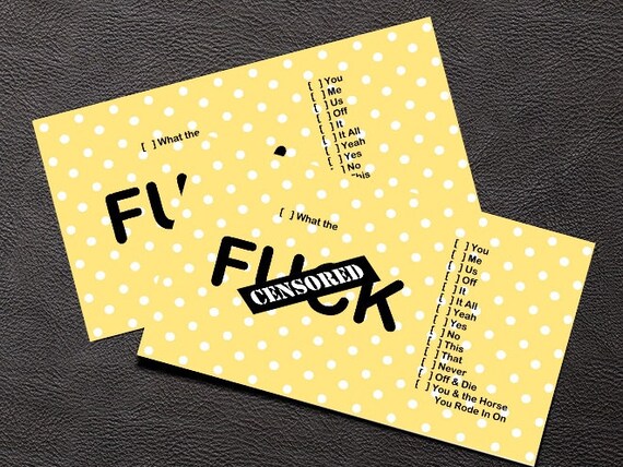 Funny Adult F Word Calling Cards Curse Word Card for Adults - Etsy