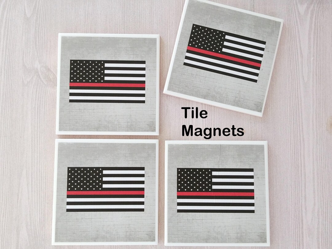 Red Line Flag Magnets Fire Fighter Flag Firefighter Flag Fire ...