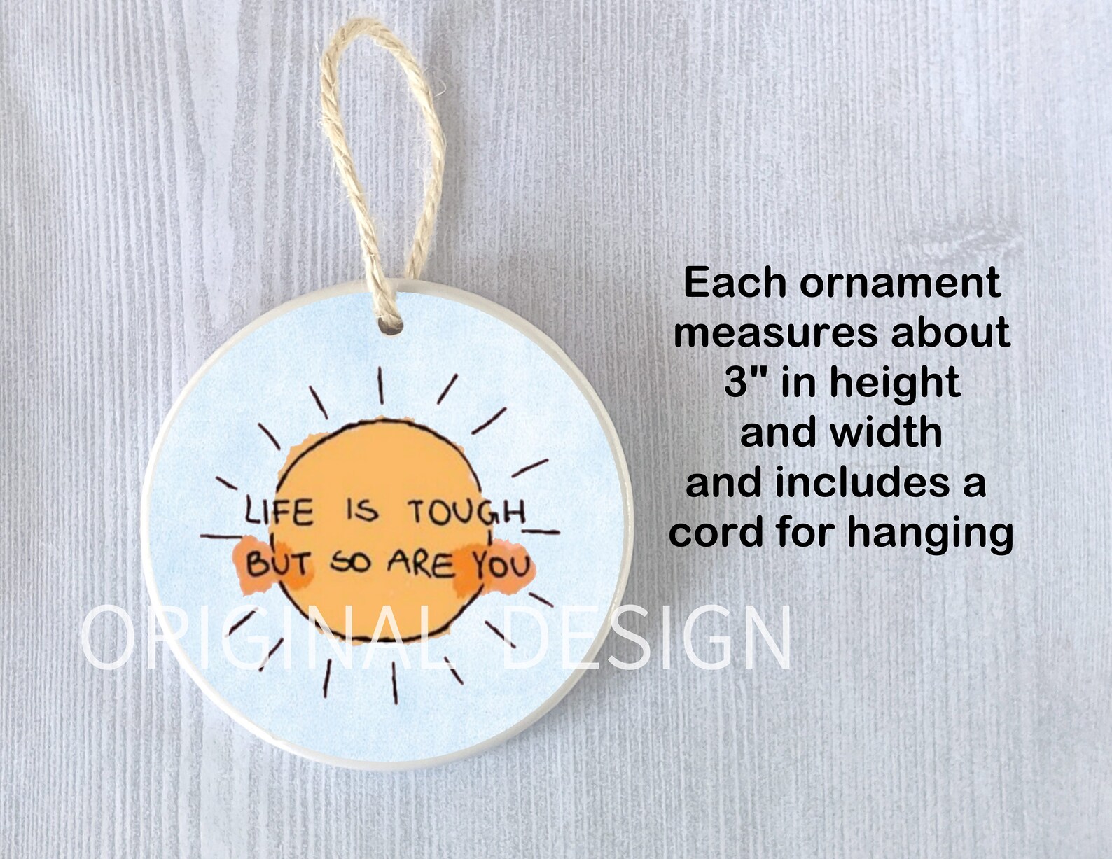 Ornament Life is Tough Inspiration Motivation Support Love Special Gift ...