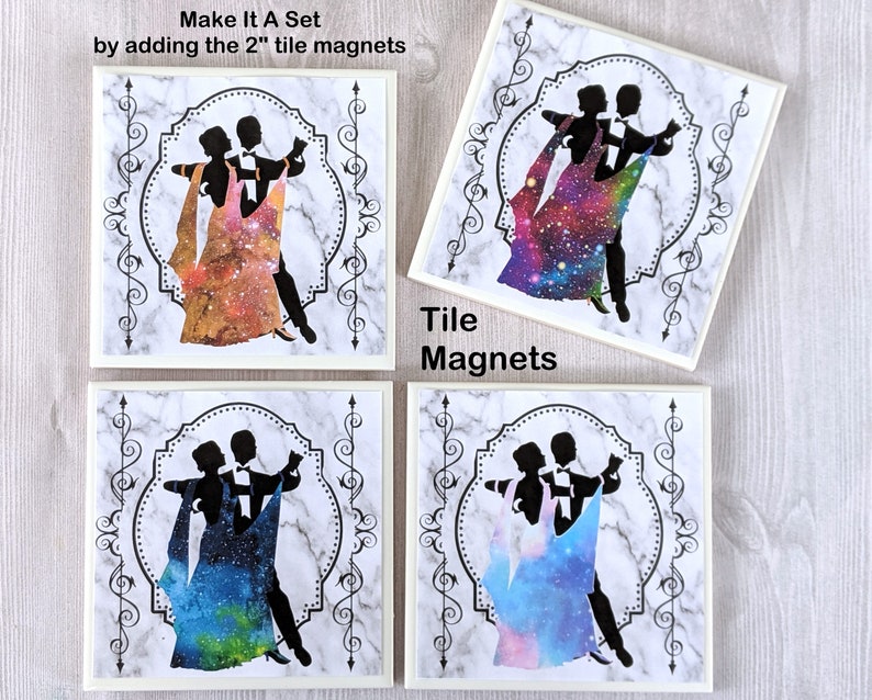 Ballroom Dance Coasters Magnets Dancing Couple Tile Coasters Ballroom ...