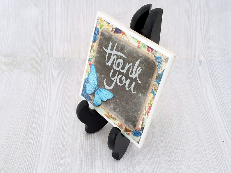 Thank You Gift Thank You Tile Decorative Coaster Trivet | Etsy