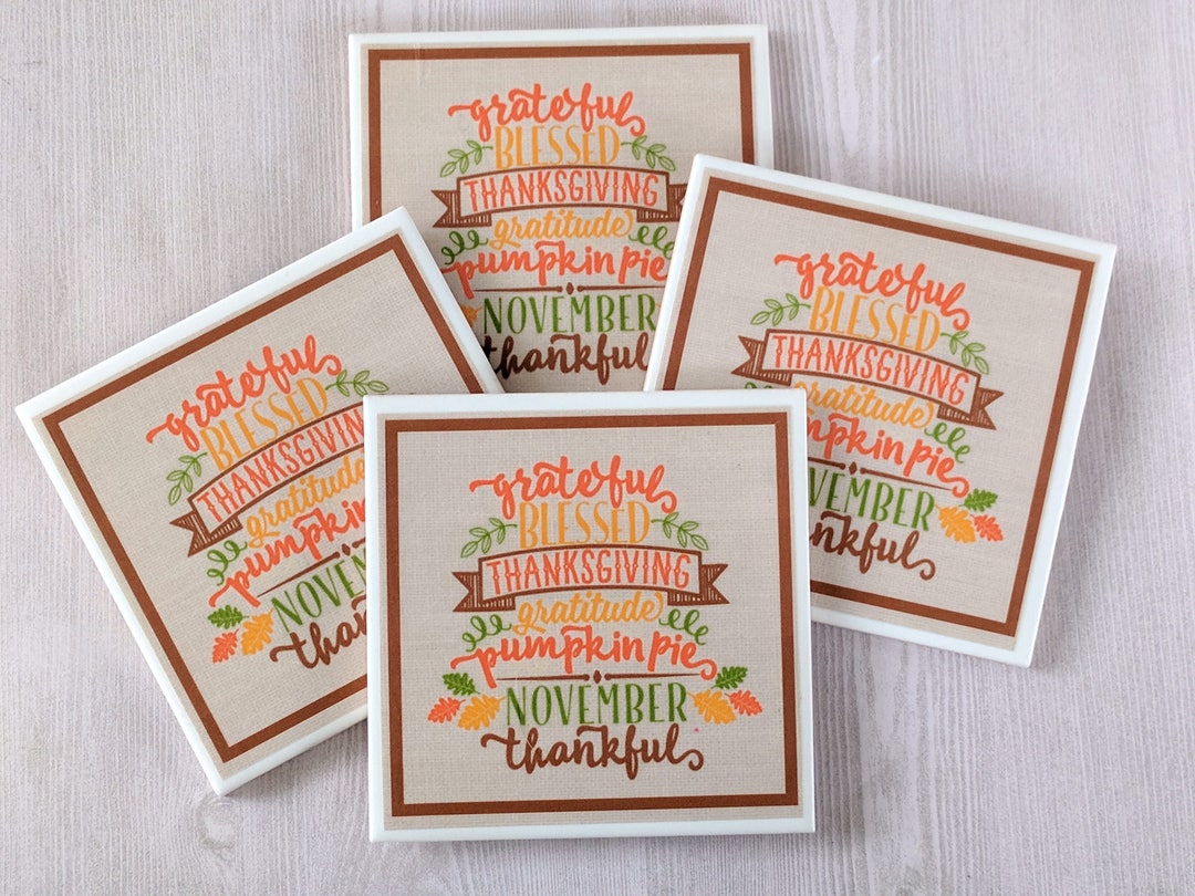 Thanksgiving Coasters Magnets Thanksgiving Gift Hostess Gift ...