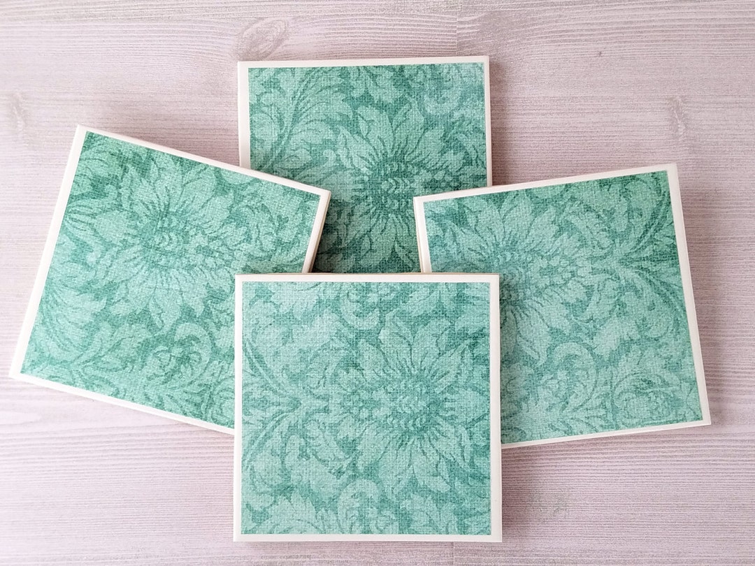 Teal Coasters Magnets Teal Tile Coasters Teal Print Teal Design Teal ...
