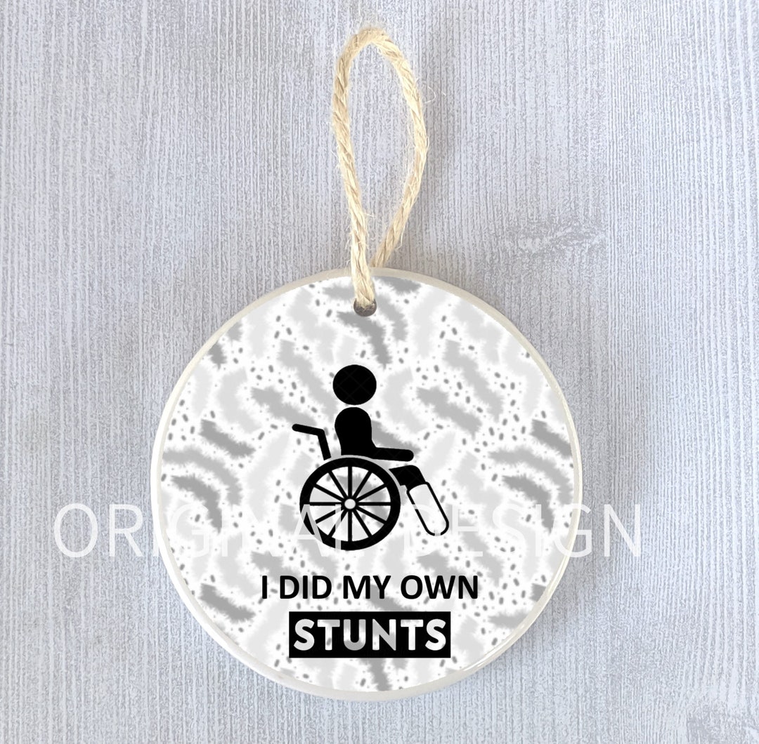 Wheelchair Gift Funny Ornament Handicap Disabled Disability Injury Get ...