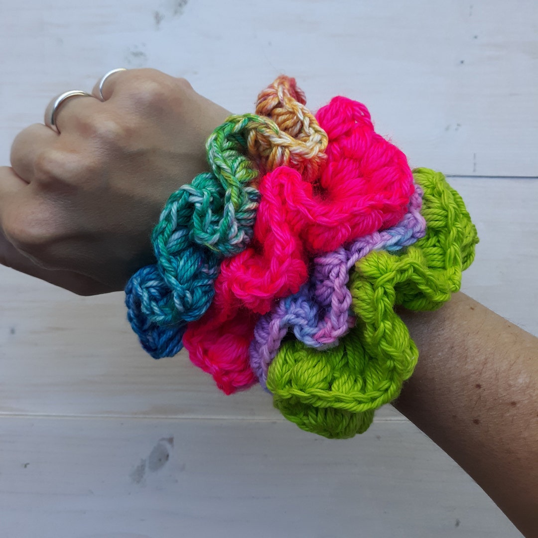 Hand Crocheted Scrunchy: Surprise Color Hair Tie - Etsy