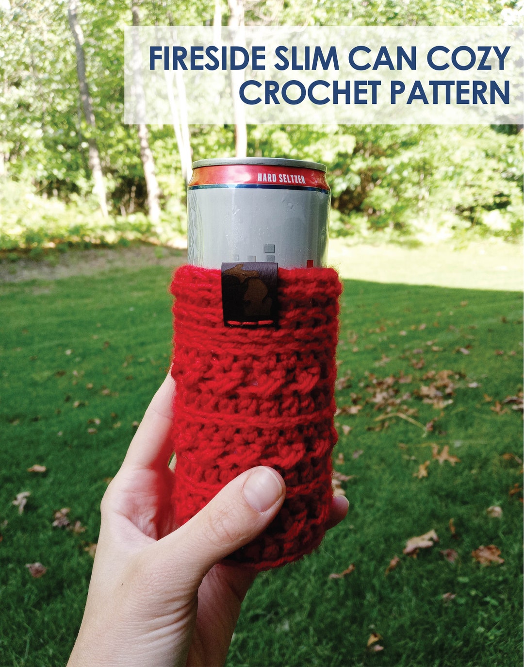 Fireside Slim Can Cozy Crochet Pattern: Textured Design (PDF Pattern ...