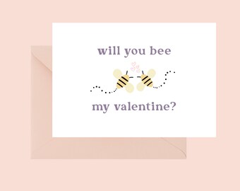 Bee My Valentine Card - Etsy